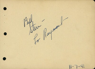 Vintage Bill Stern Autograph | eBay