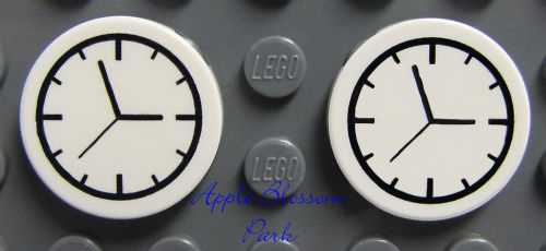 NEW Lego Lot/2 Minifig KITCHEN CLOCKS - Friends White Round 2x2 Train ...