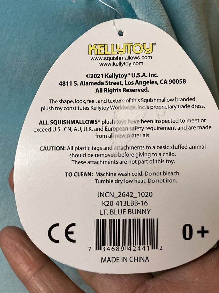 SQUISHMALLOW~16" BUTTONS the Blue Rabbit~2021 SPRING COLLECTION NWT ...