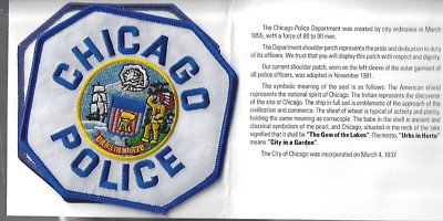 Chicago Police (Illinois) Shoulder Patch on a Department History Card ...