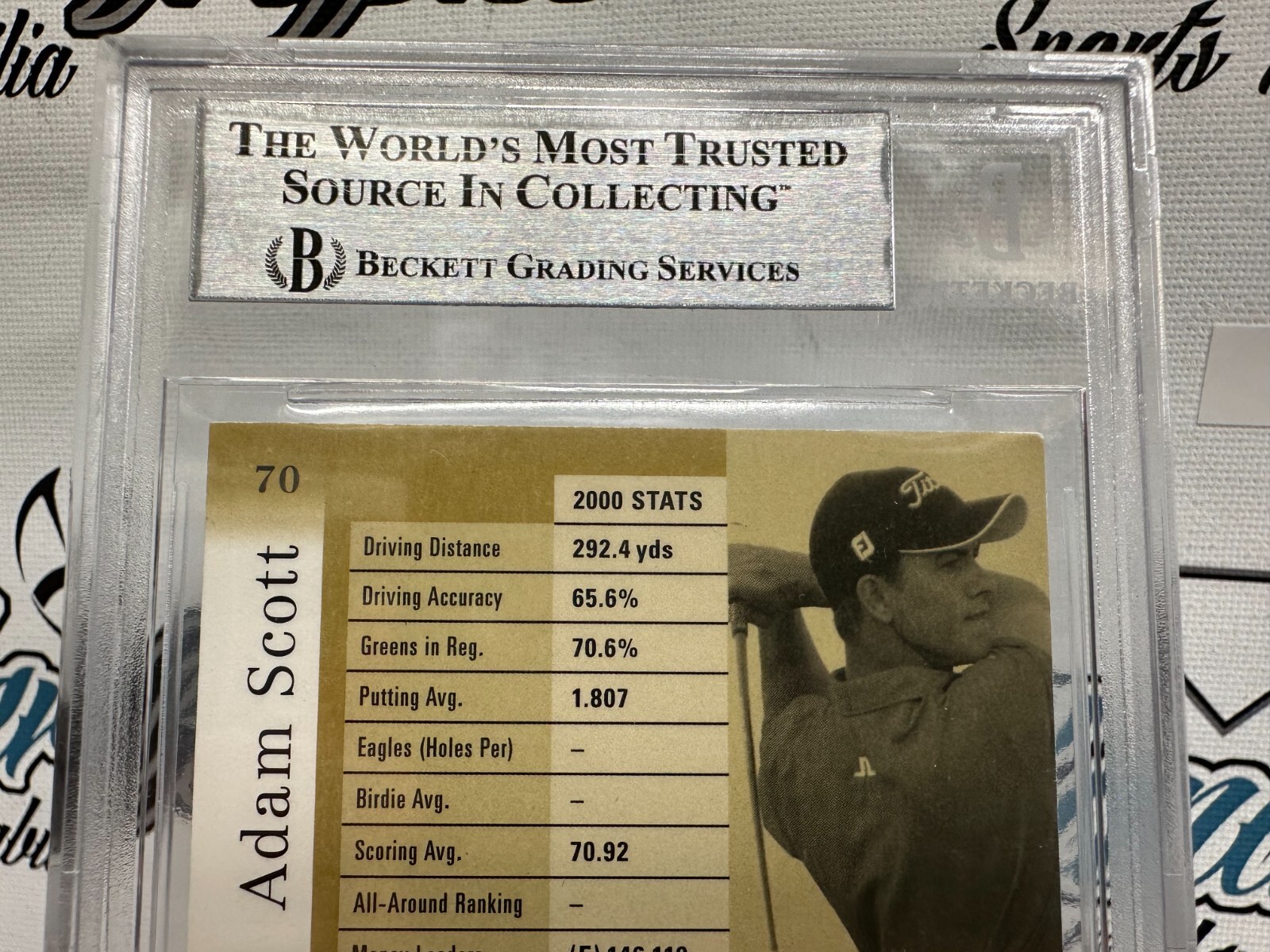 ADAM SCOTT 2001 UPPER DECK UD 70 SIGNED AUTOGRAPHED GOLF ON CARD ...