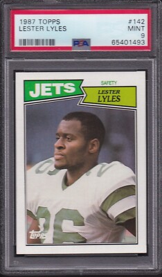 🏈1987 TOPPS FOOTBALL CARD LESTER LYLES #142 PSA 9 MINT NEW YORK JETS | eBay