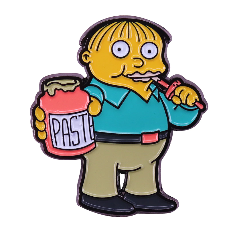 The Simpsons Ralph Wiggum Eating Glue Paste 1.25" Enamel Pin @ US ...