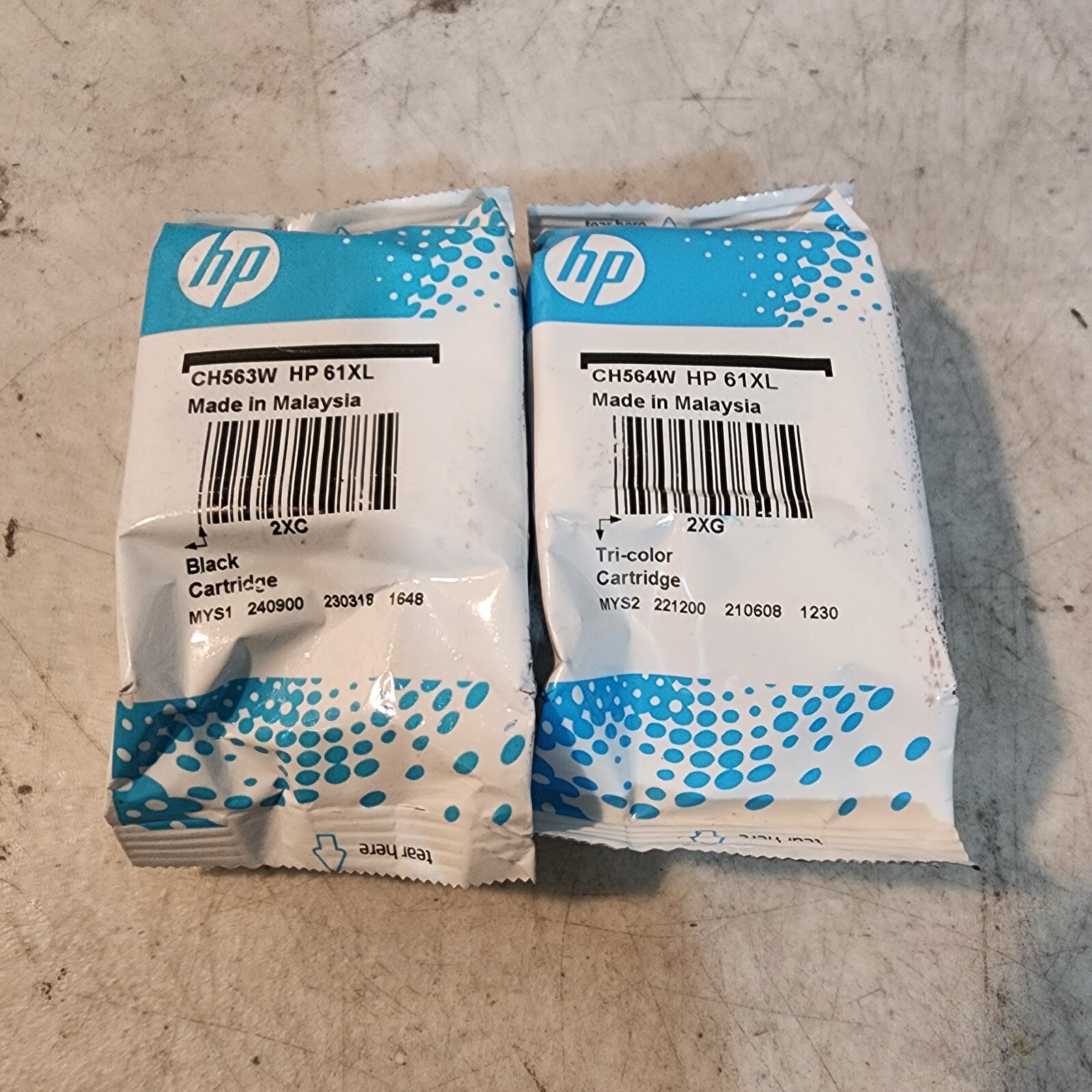 HP 61XL Black & 61XL Color Hi Yield Ink Cartridge Genuine OeM Open Box ...