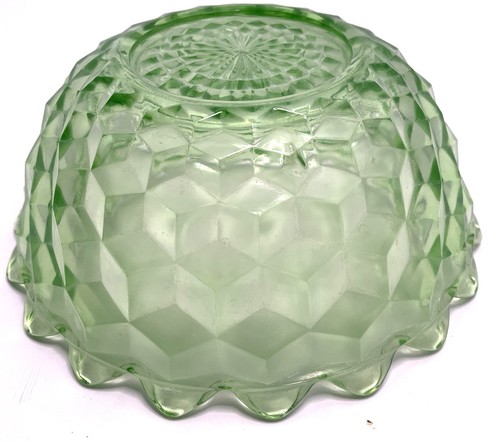 Vintage Green Depression Glass Jeanette/Cube Pattern 7.25 Inch Bowl | eBay