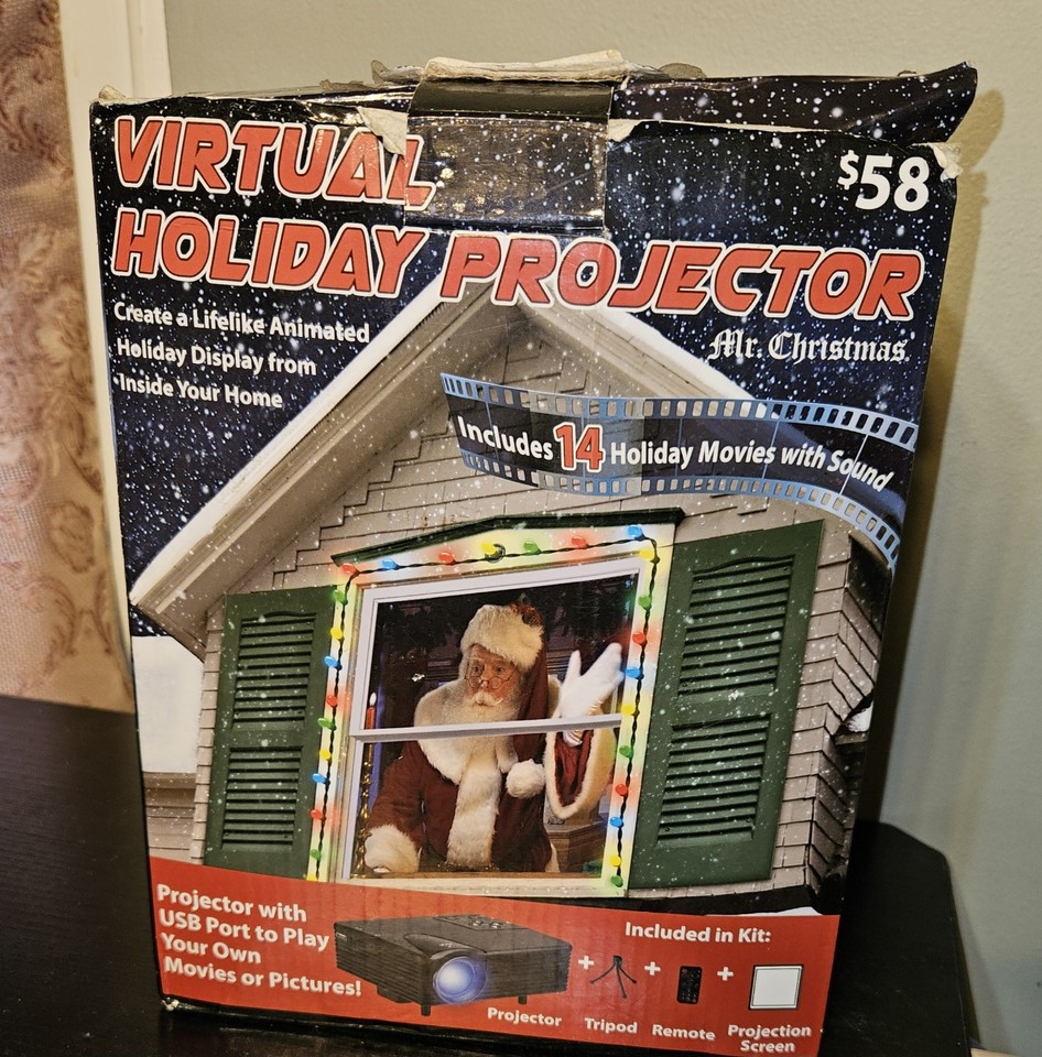 Mr Christmas Virtual Holiday Window Projector Open Box | eBay