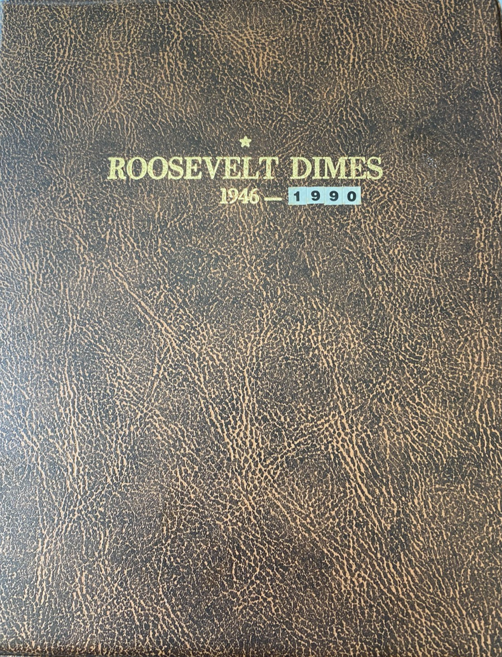 1946-1990 ROOSEVELT DIME GEM BU-WITH GEM PROOF COINS 1968-90(120 COINS ...