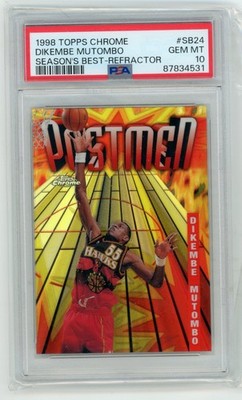 1998-99 Chrome Season's Best Postmen Refractor Dikembe Mutombo PSA 10 ...