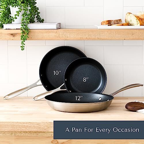 American Kitchen - 12 inch Nonstick Skillet & Frying Pan Stainless ...