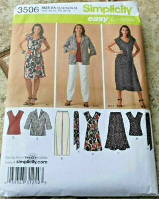 Sewing Pattern Simplicity 3506 Easy Size AA Work Ensemble Pants Top ...