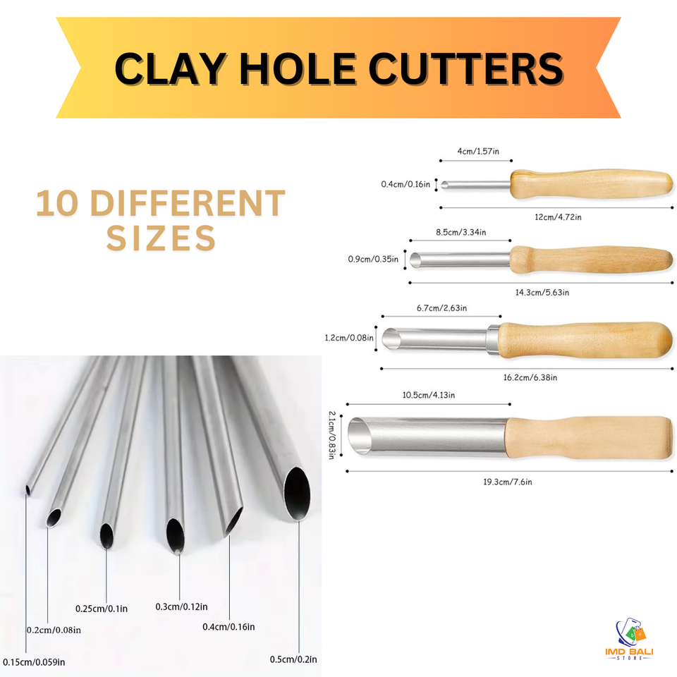 Circular Clay Hole Cutters Carving Tools for Pottery and Sculpture 10 ...