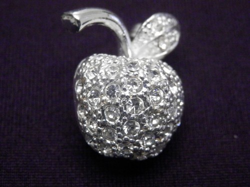 Rhinestone Apple Pin Signed Roman Silver Tone Vintage | eBay
