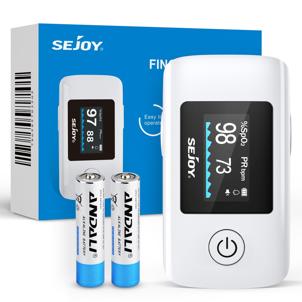 SEJOY Finger Pulse Oximeter Blood Oxygen Sensor O2 SpO2 Monitor Heart ...