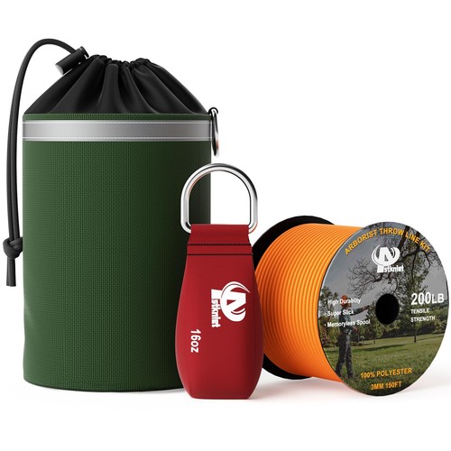 Arborist Throw Line Kit with Slick Rope & 16oz Throw Weight ...