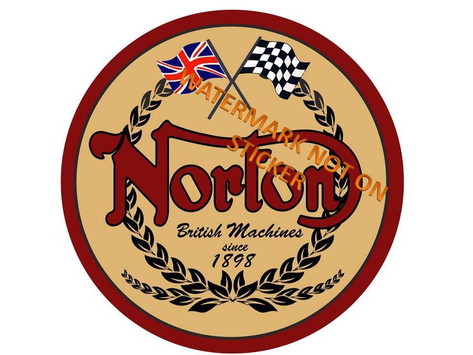 NEW VINTAGE LOOK NORTON MOTORCYCLE STICKER DECAL LARGE 240mm DIA | eBay ...