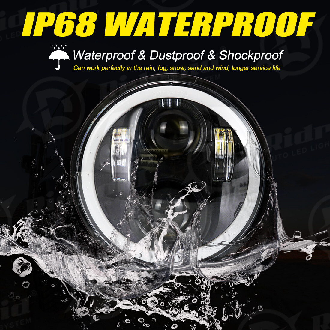 4PCS 5 3/4" 5.75 Projector round LED Headlights Sealed Beam Halo Ring ...