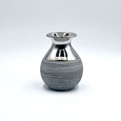 Formano Vase Nature Silber 13 cm Keramik Gekratzt Dekorativ | eBay.de