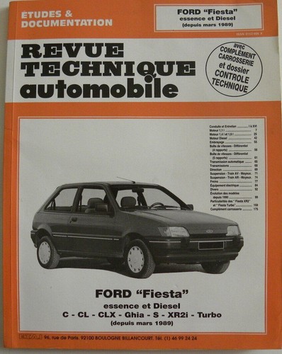 revue technique automobile RTA FORD FIESTA depuis 03 / 1989 ess et die ...