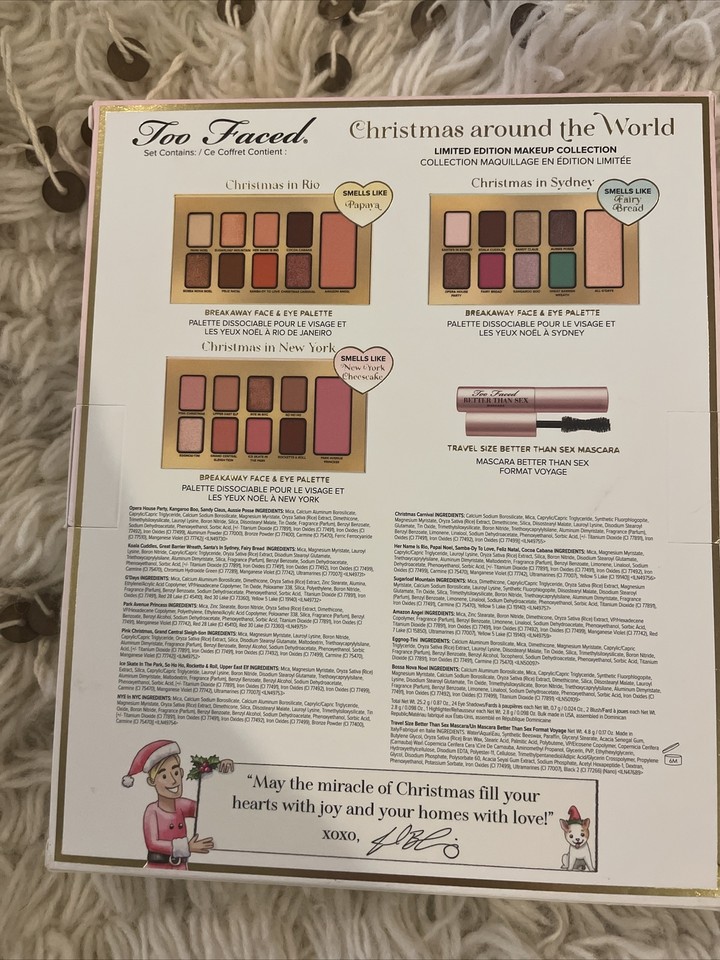 Too Faced Christmas Around The World Makeup Set Face Eye Palette ...