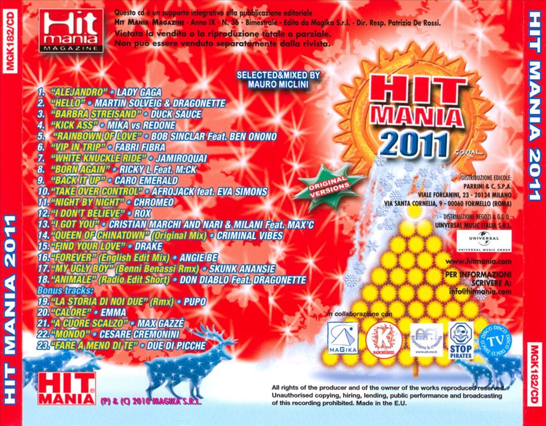 VARIOUS ARTISTS HIT MANIA 2011 NEW CD 8022425182118| eBay