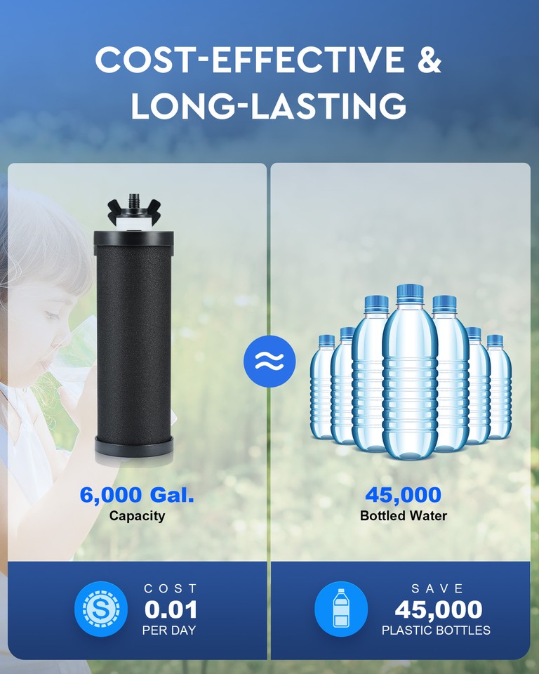 CO-Z 2.25 Gallons Gravity-Fed Water Filter System & Water Filter ...