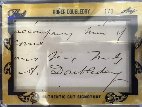 2021-22 Leaf Pearl Cut Signature Abner Doubleday 1/1 Inventor Of ...