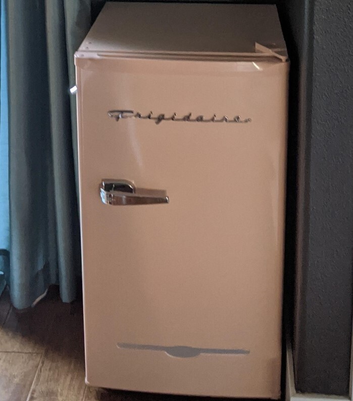 Mini Fridge Freezer Retro Pink Peach Sun Room Basement Compact ...