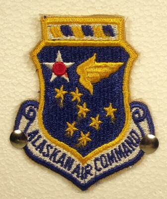 US Air Force Alaskan Air Command Crest Badge Patch Full Color Obsolete ...