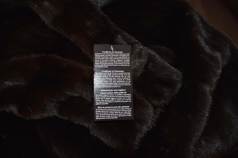 NEW &TAGS NATURAL MINK FUR COAT MAXI LENGTH SABLE BROWN SAGA FURS L ...