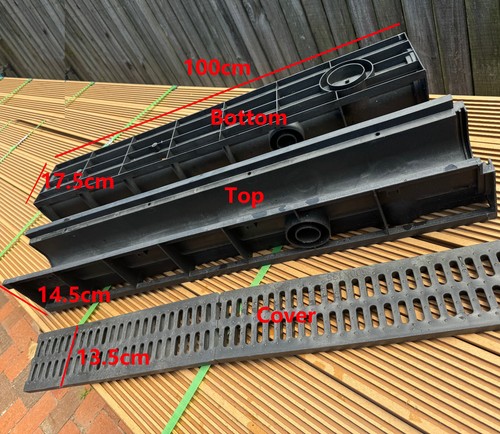 Drainage Trench Driveway Channel Drain Kit Plastic Grate-5.8 | eBay ...