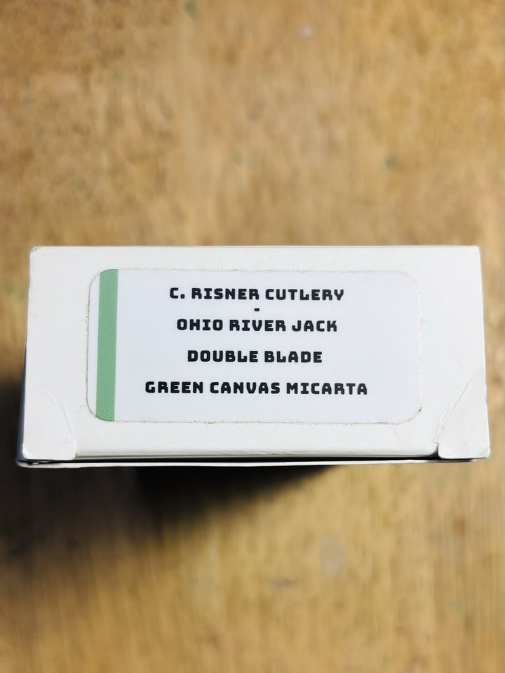 C. Risner Ohio River Jack 2Blade-Sheepsfoot/Spearpoint.Green Canvas ...