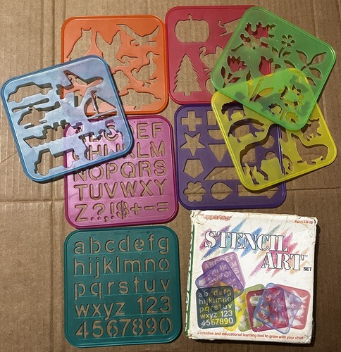 Vintage Tupperware Tuppertoys Stencil Art Set with 8 Stackable Stencils ...