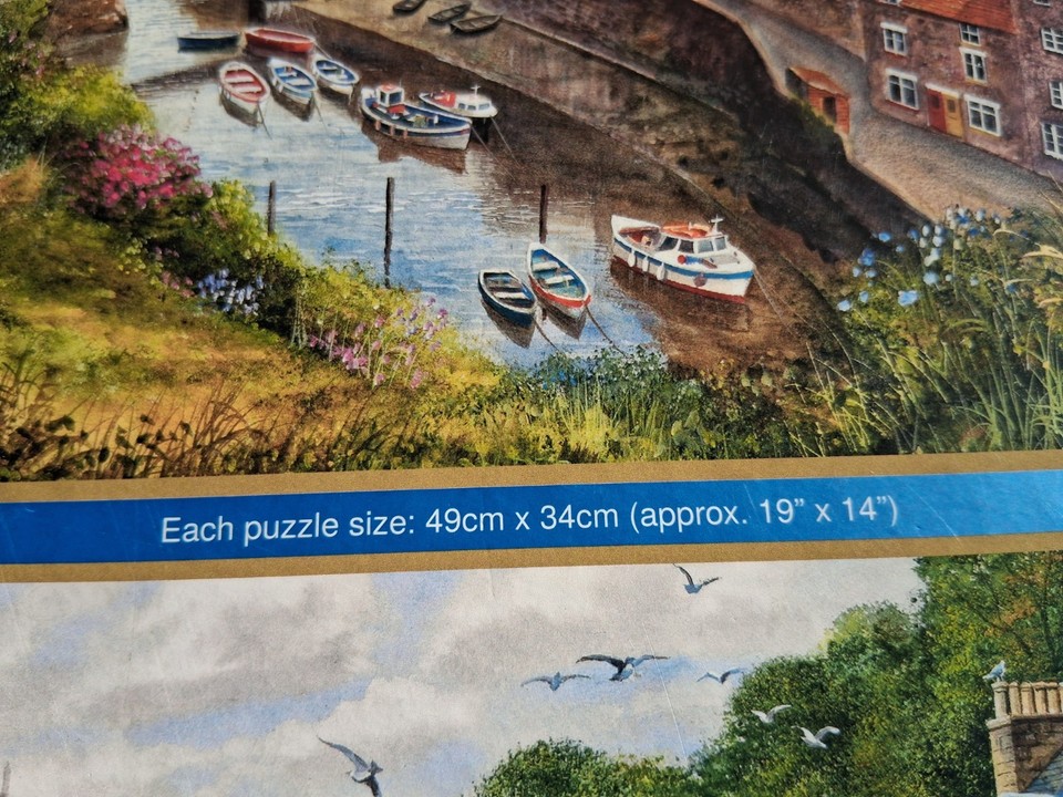 Gibsons Jigsaw Puzzles- 4 x 500 Pieces Harbour Holidays by Terry ...