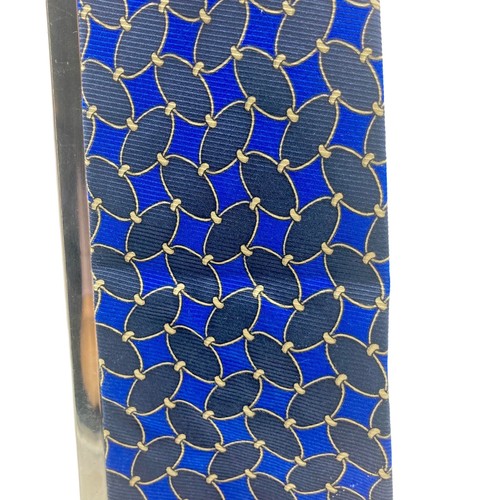 Brooks Brothers Makers Blue Brown Gold Metal 100% Silk Neck Tie One ...