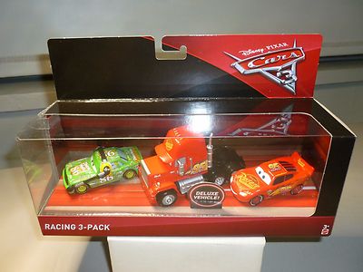DISNEY PIXAR CARS 3 RACING 3-PACK CARS 3 MACK 3 McQUEEN,CHICK HICKS ...