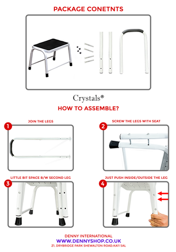 NON SLIP SAFETY KITCHEN BATH DISABILITY AID STOOL Metal MOBILITY SHOWER ...