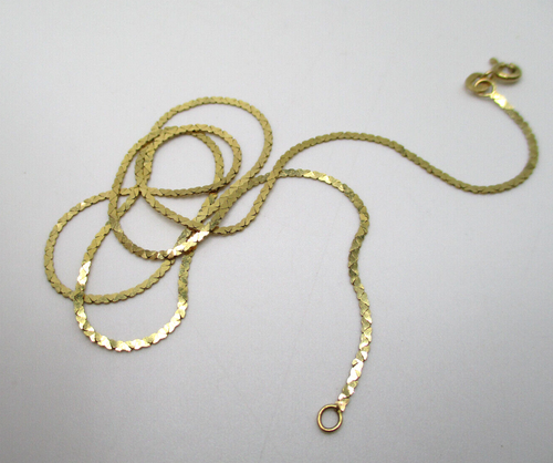 14K Yellow Gold Cobra Link Chain Necklace 18" [N105] | eBay