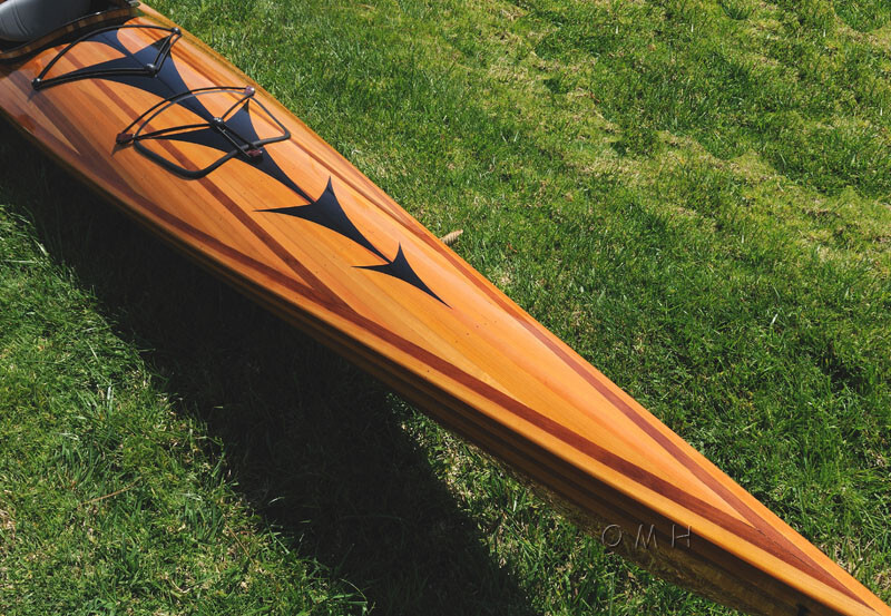 Cedar Wood Strip Built Kayak 17' w/ Black Arrows Canoe Boat Woodenboat ...