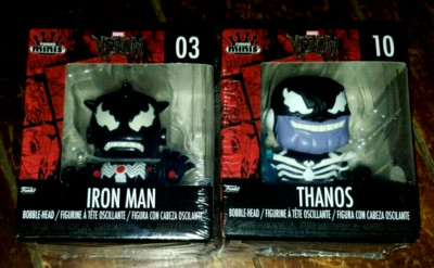 Funko Minis Marvel Venom: VENOMIZED #10 THANOS & #03 IRON MAN 2" Bobble ...