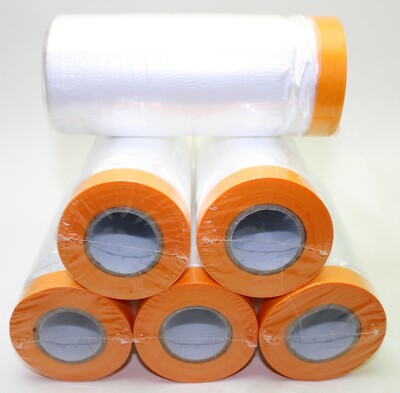Pre-Taped Plastic Masking Film Roll 1/2" Masking Tape (42" X 65 ...