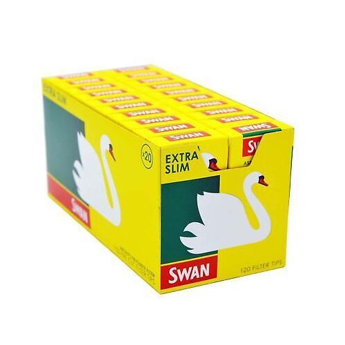FULL BOX (20) x Swan Extra Slim Cigarette Smoking Filter tips 120 tips ...