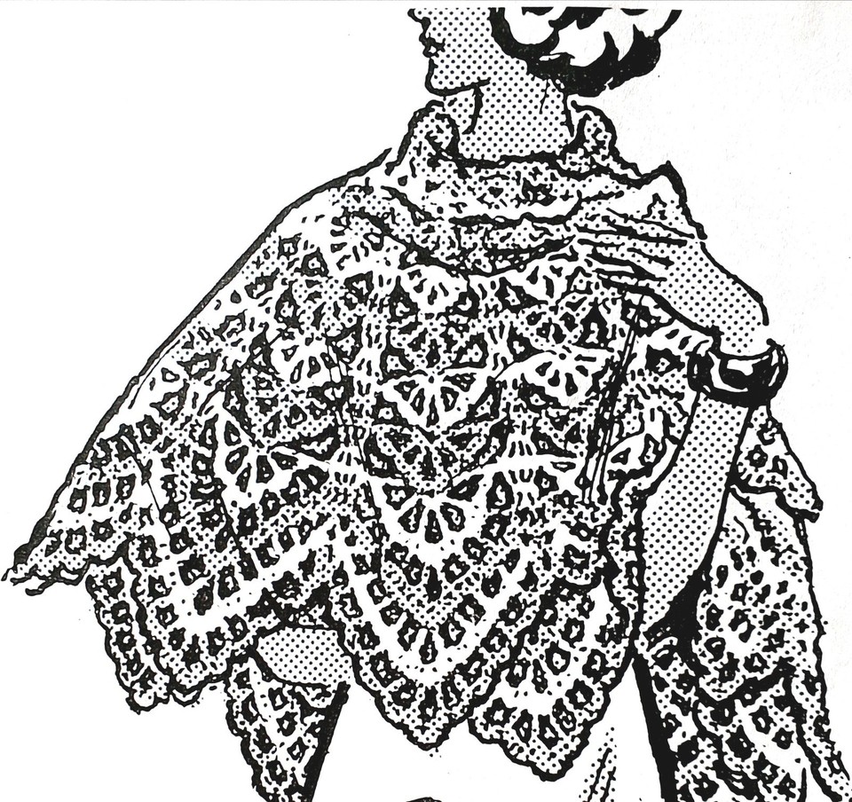 787 Vintage Laura Wheeler LACY CAPE/SHAWL Pattern to Crochet ...