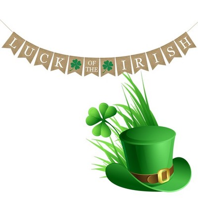 St Patricks Day Theme Banner Shamrock Burlap Banners Autumn Decoration ...