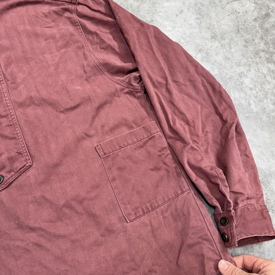 Vintage Wah Maker shirt mens Large Popover bib pullover western twill ...