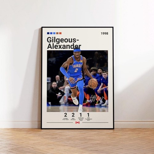 Shai Gilgeous-Alexander Poster, City Thunder Print, SGA Fan Gift, Sport ...