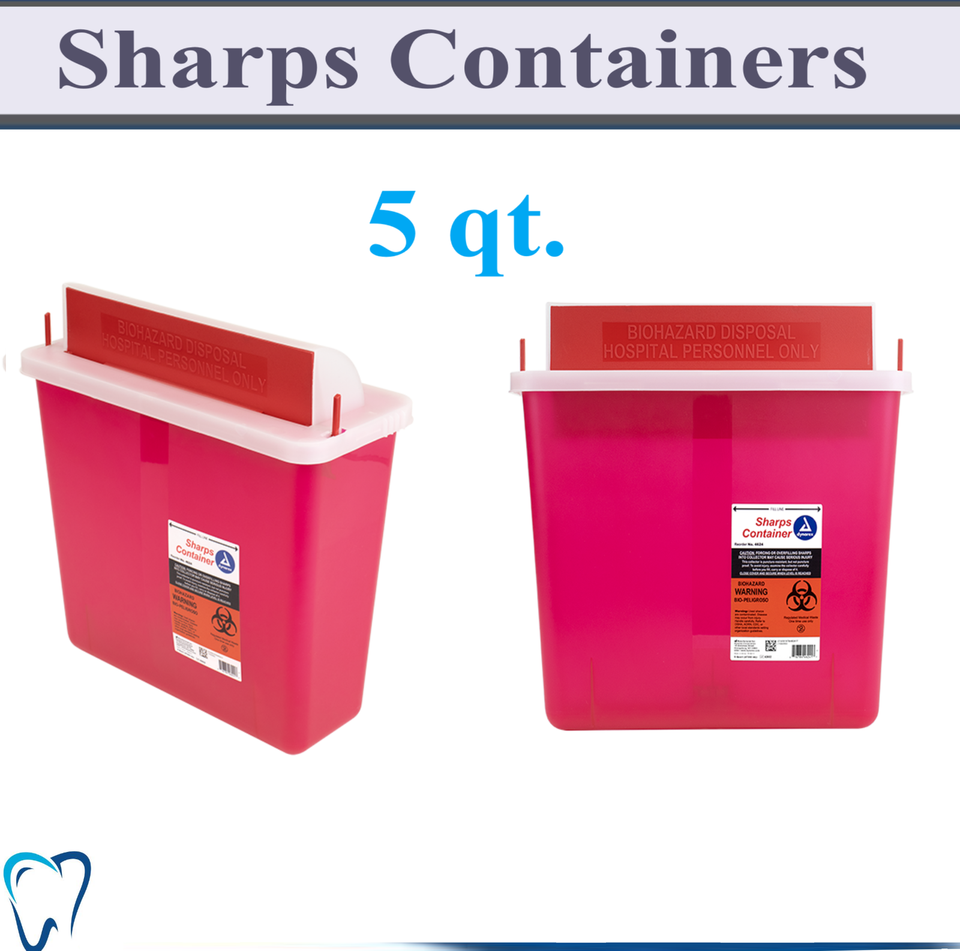 Prevent Sharps Container 1 qt, 2 qt, 5 qt., 1 gal, 2 gal., Locking ...