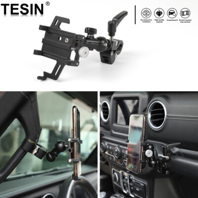 Metal Car A-Pillar Mount Phone Holder Bracket Stand for Jeep Wrangler ...