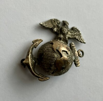 Gold On Silver WW2 USMC Officer-M 1956 US Marine Corps EGA Clasp Pin ...