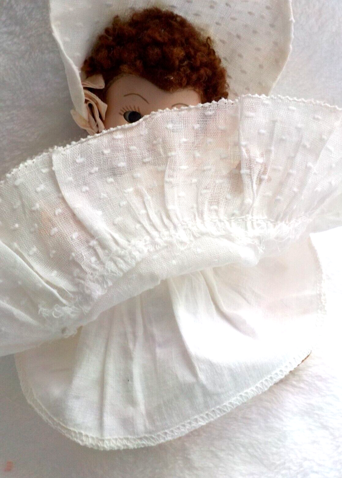 Vintage 1950 Vogue Ginny Doll Crib Crowd Baby in White Dotted Swiss ...