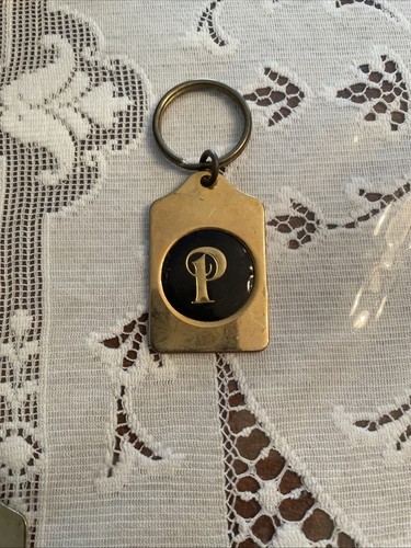 Vintage Gold Plate Initial P Key Fob Key Ring | eBay